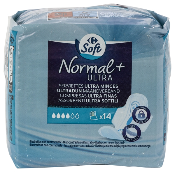 CARREFOUR SOFT NORMAL+ ULTRA SERVIETTES ULTRA MINCES : test complet ...
